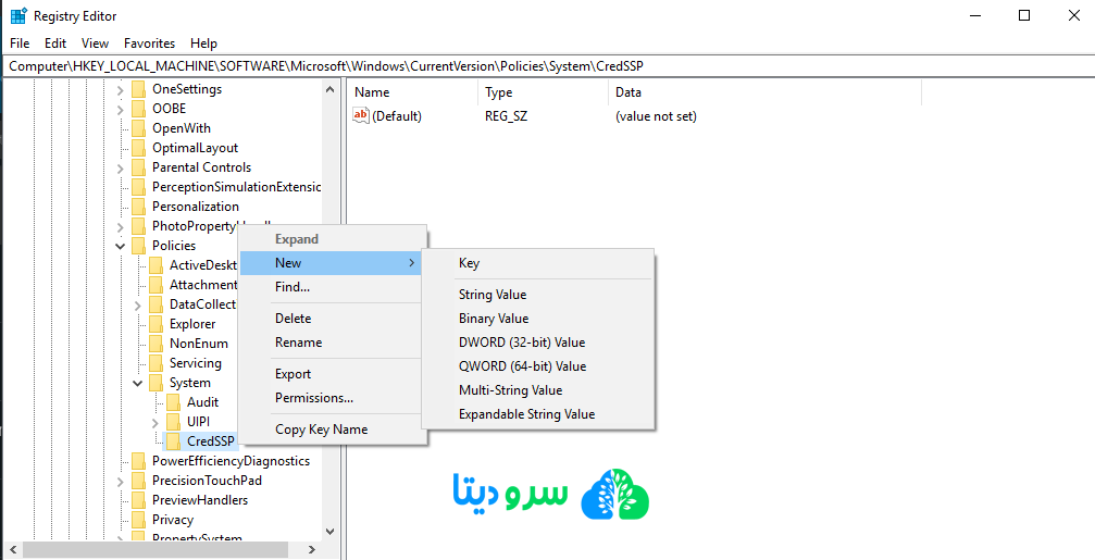 نحوه رفع مشکل CredSSP هنگام اتصال ریموت - سرو دیتا